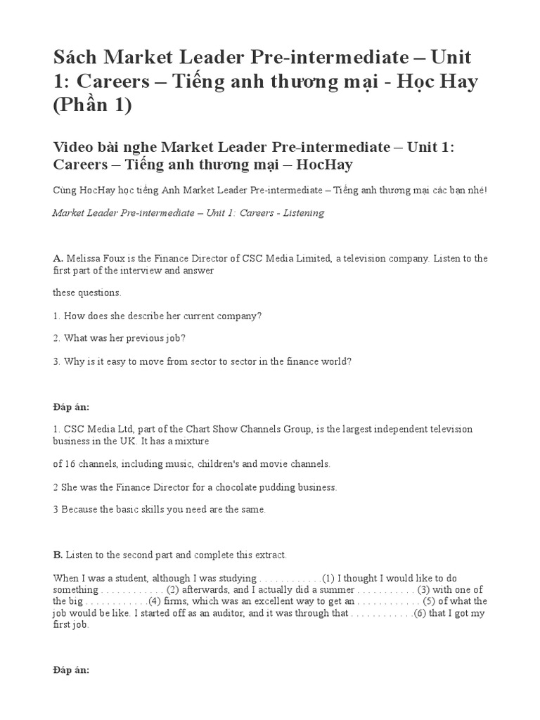 Unit 1 - Careers - Tpart 1 | PDF | Linguistics | Language Mechanics