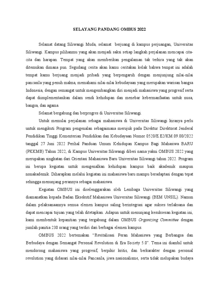 Selayang Pandang Ombus 2022 | PDF | Karier & Perkembangan