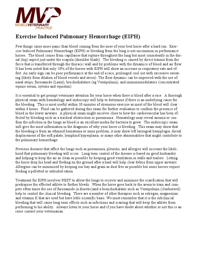 EIPH | PDF | Lung | Medical Specialties