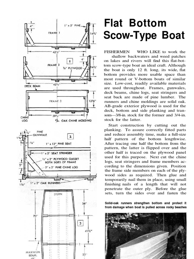 12' Flat Bottom Jon Boat Plans | PDF | Home & Garden