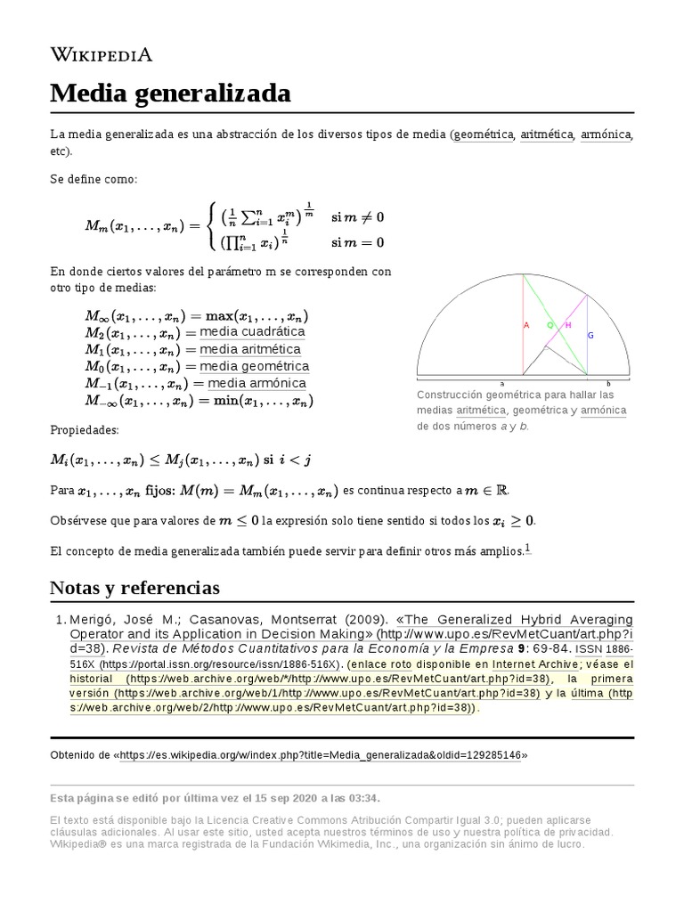 Media Generalizada | PDF