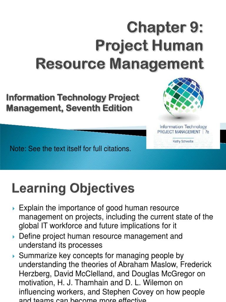 ITPM - 09-Project Human Resource Management | PDF | Motivation | Motivational
