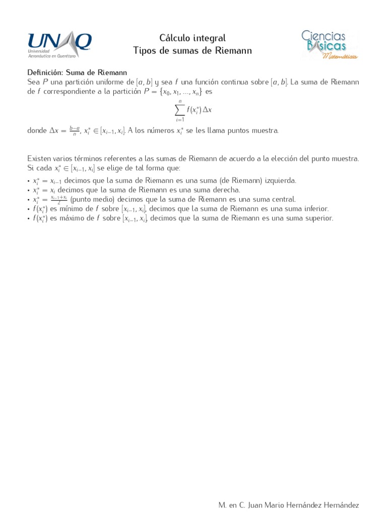 Tipos de Sumas de Riemann | PDF | Métodos y materiales de enseñanza