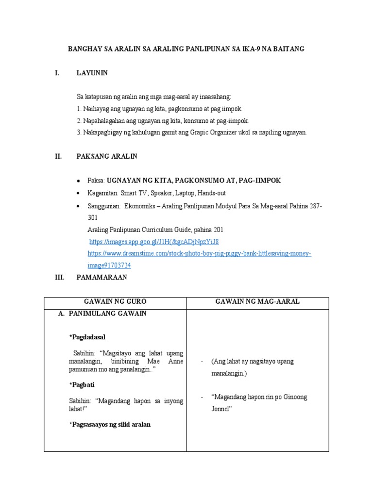 Banghay Sa Aralin Sa Araling Panlipunan Sa Ika | PDF Banghay Sa Aralin Sa Araling Panlipunan Sa Ika | PDF