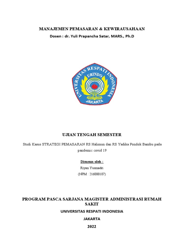 UAS Manaj Pemasaran Kel 4 Fixx | PDF | Karier & Perkembangan