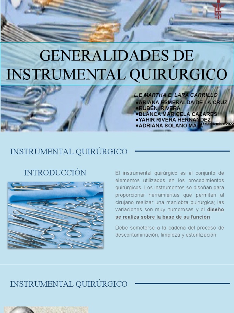 Generalidades de Instrumental Quirurgico | PDF | Acero inoxidable | Acero