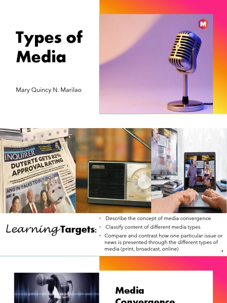 Types of Media | PDF | Mass Media | Technological Convergence