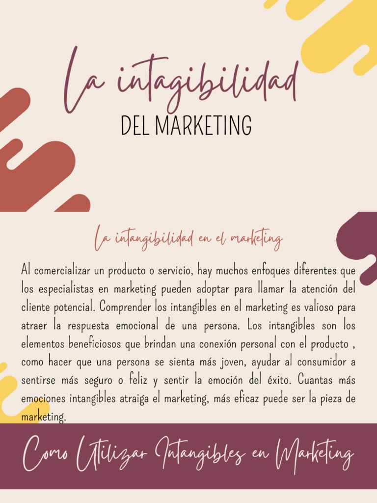 La Intangibilidad Del Marketing | PDF