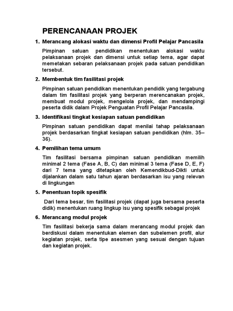 Merancang Project Profil Pelajar Pancasila | PDF