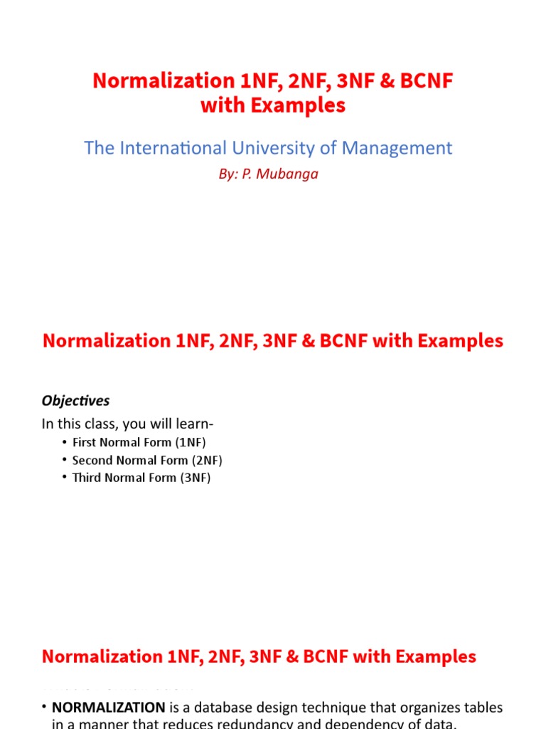 Normalization With Examples | PDF | Information Science | Information ...