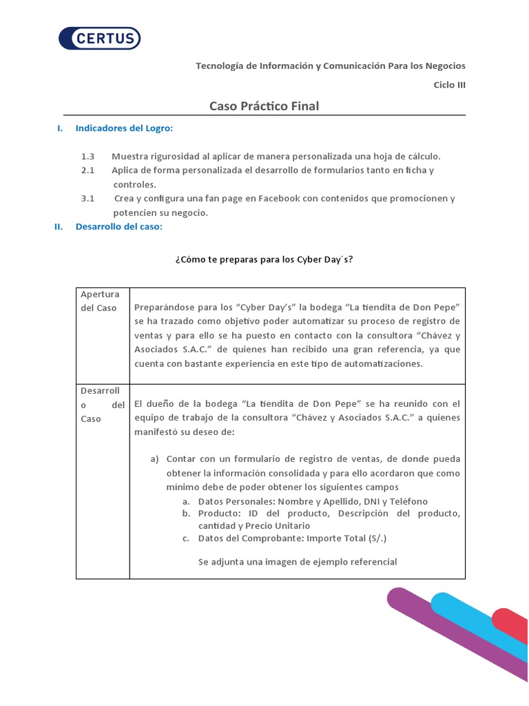 Caso Practico Final | Descargar gratis PDF | Facebook | Tecnologías de la información