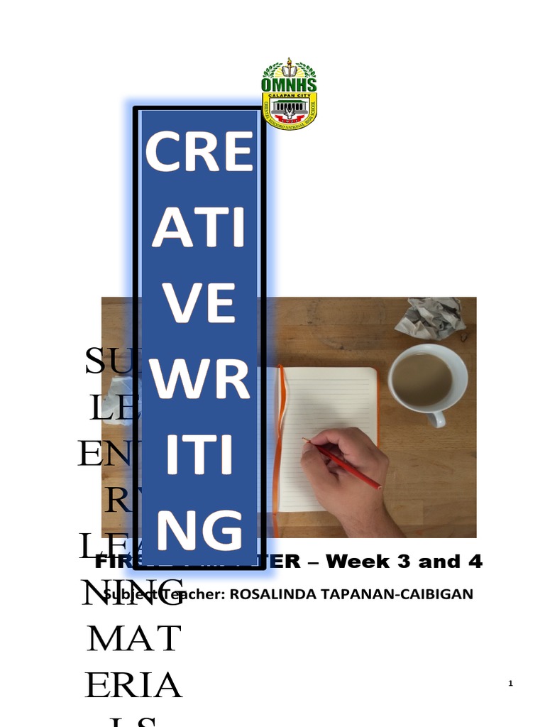 Creative Writing Week 3&4 | PDF | Poetry | Metre (Poetry)