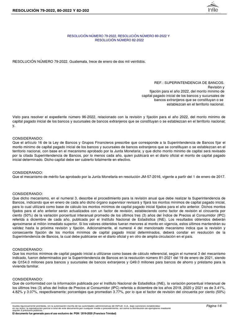 Resolución 79-2022, 80-2022 y 82-202 | PDF | Índice de precios al consumidor | Reaseguro