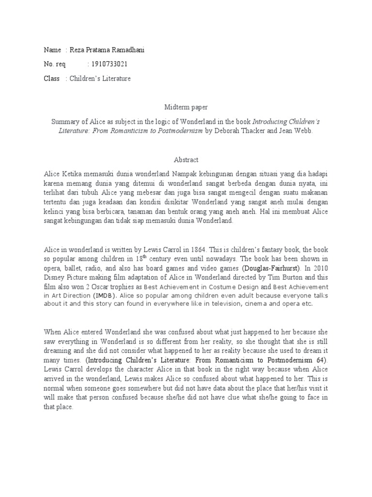 Cl.1910733021.Reza Pratama Ramadhani - Alice As Subject in The Logic of ...