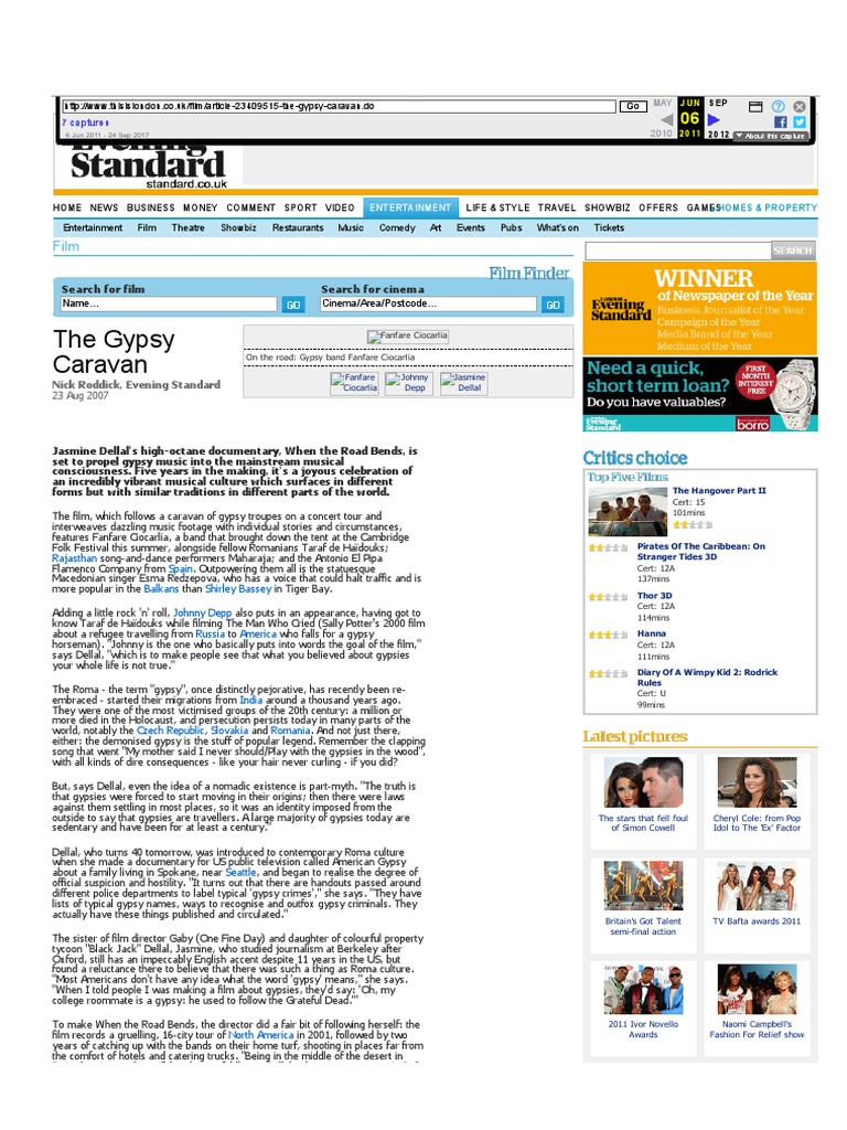 Jasmine Dellal Documentary: The Gypsy Caravan | PDF