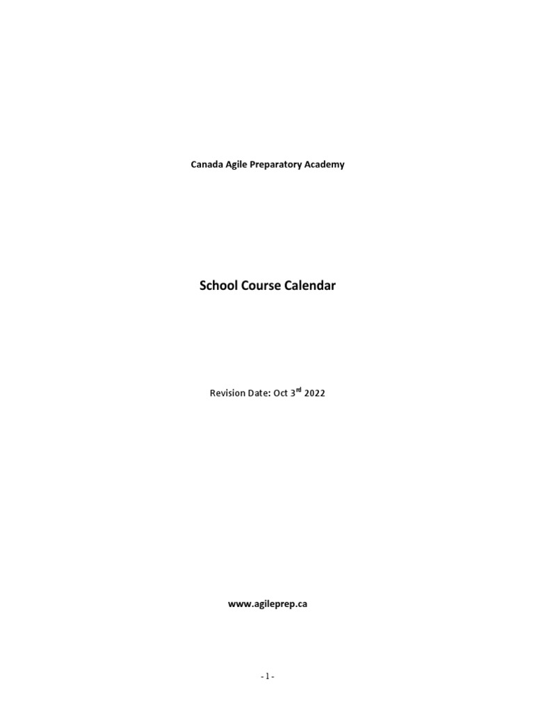 School Course Calendar | PDF | Physics | Educational Assessment