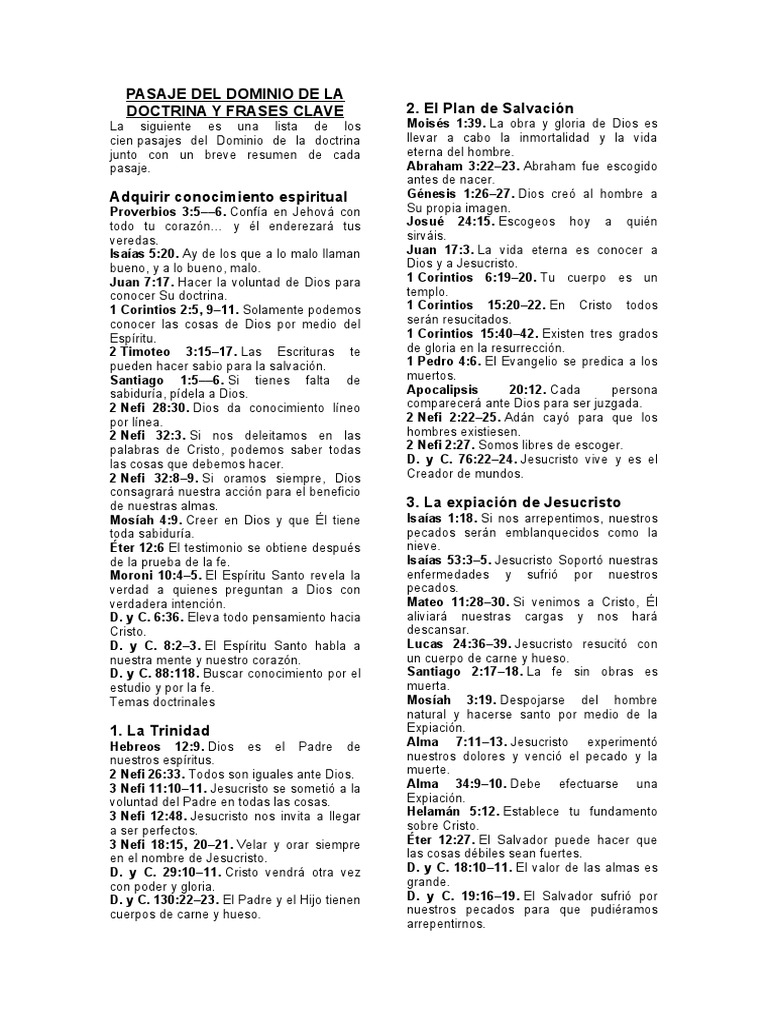 Pasaje Del Dominio de La Doctrina y Frases Clave | PDF