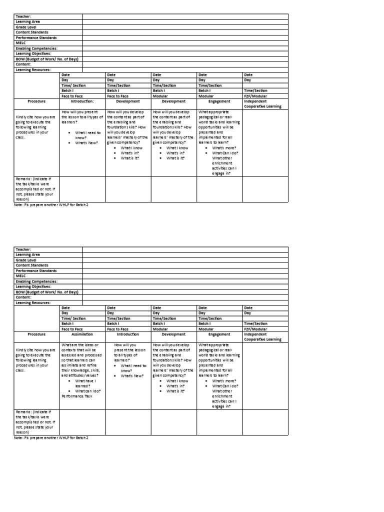WHLP Format | Download Free PDF | Learning | Pedagogy