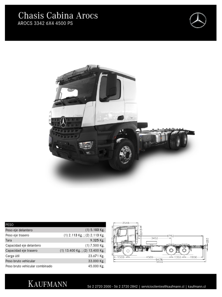 Arocs 3342 6X4 4500 PS | PDF | Eje | Vehículos terrestres