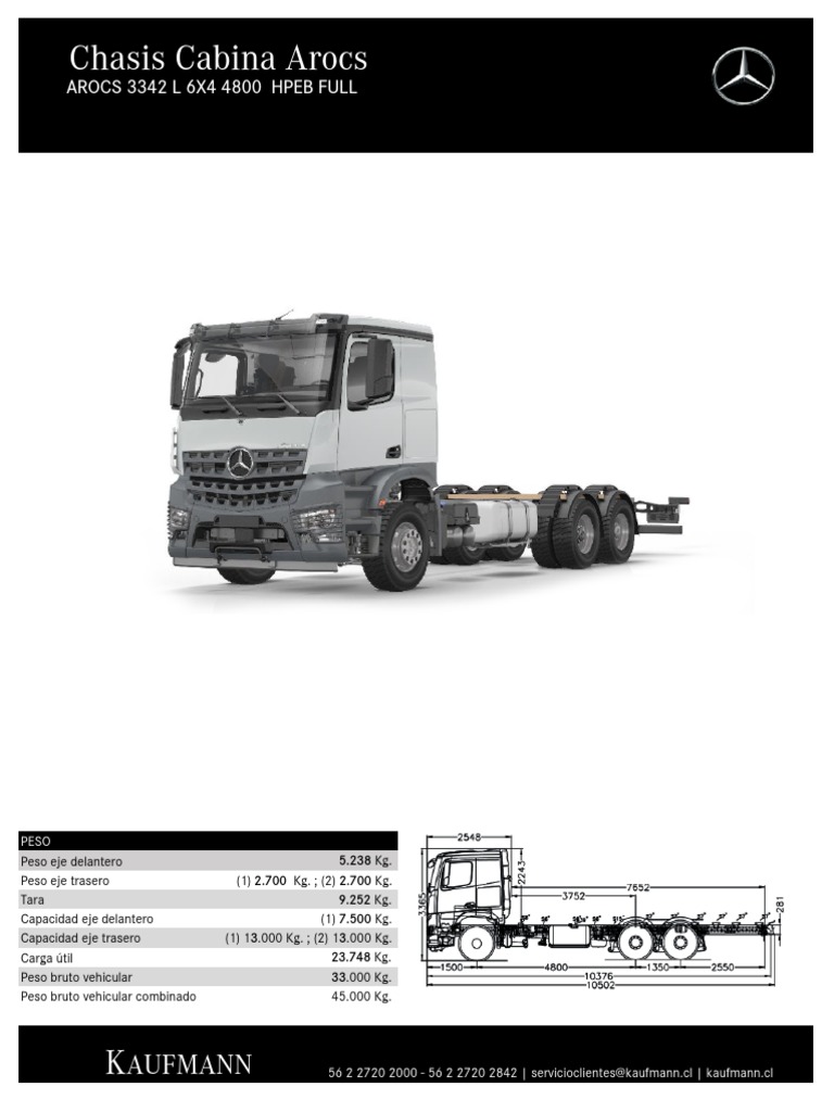 Arocs 3342 L 6X4 4800 Hpeb Full 1 | PDF | Eje | Bienes manufacturados