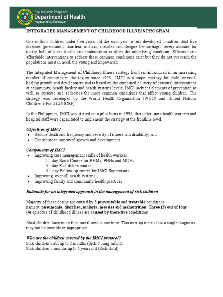 IMCI DOH Simplified | PDF