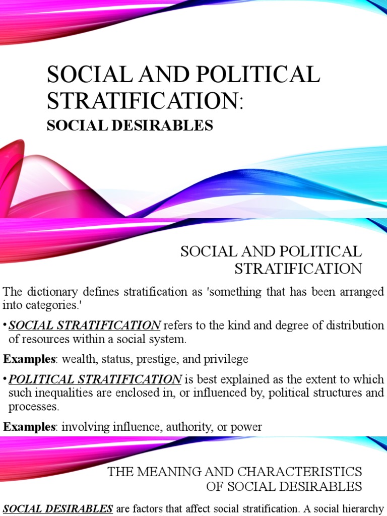 Exploring Social Stratification: An Analysis of Social Desirables ...