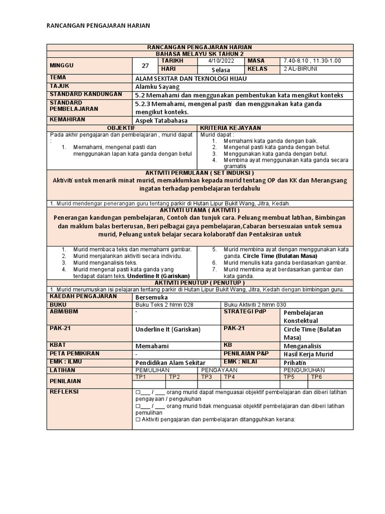 RPH Minggu 28 BM THN 2 by Cikgu Gorgeous | PDF