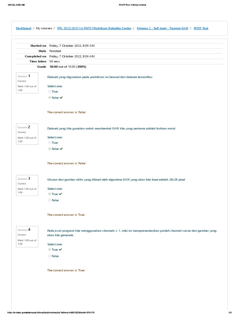 POST-Test - Attempt Review | PDF