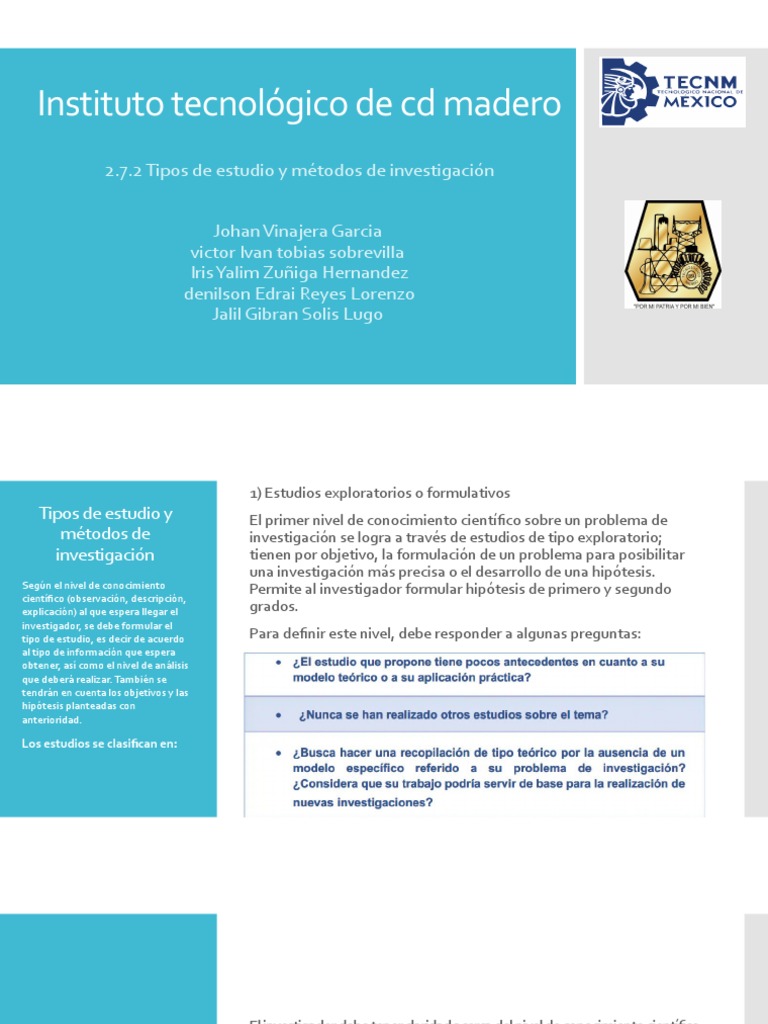 2.7.2 Tipos de Estudio y Metodos de Investigacion | PDF | Método científico | Razonamiento inductivo