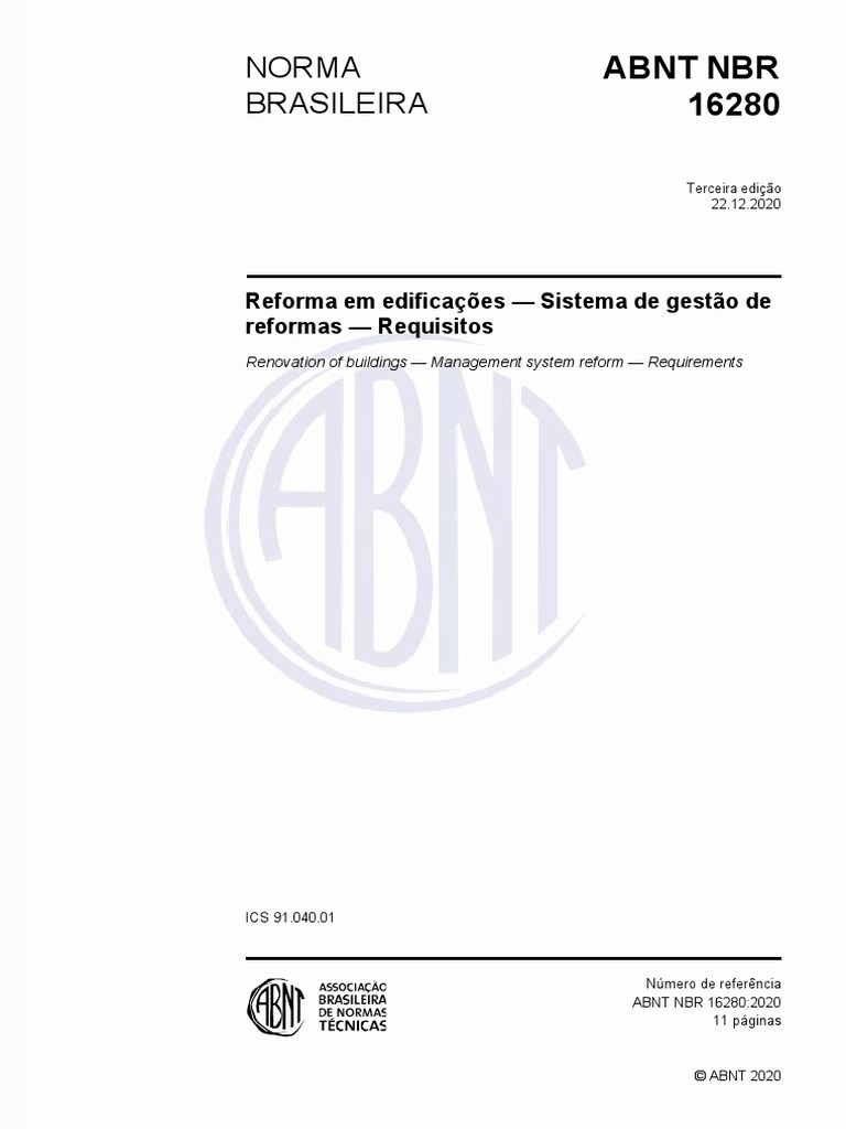 Abnt NBR 16280-2020 | PDF | Condomínio | Construção