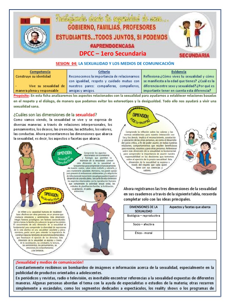 Ficha de Trabajo de DPCC 1ERO | PDF | Relaciones personales, crianza y desarrollo personal