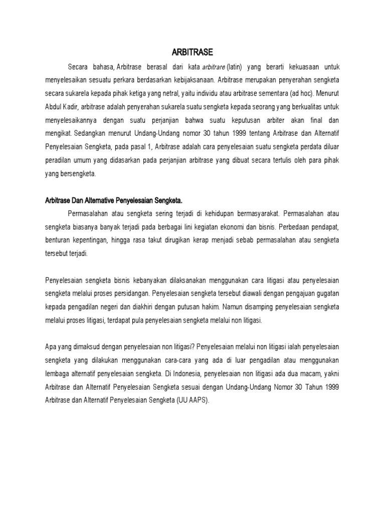 ARBITRASE | PDF