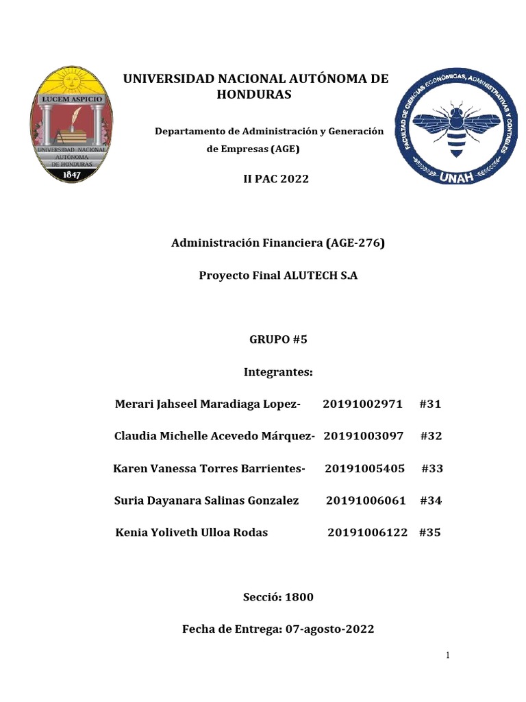 Proyecto Final - Grupo#5-Alutech | PDF | Análisis FODA | Business
