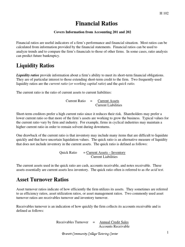 Financial Ratio Formulas Pdf Equity Finance Financial Ratio