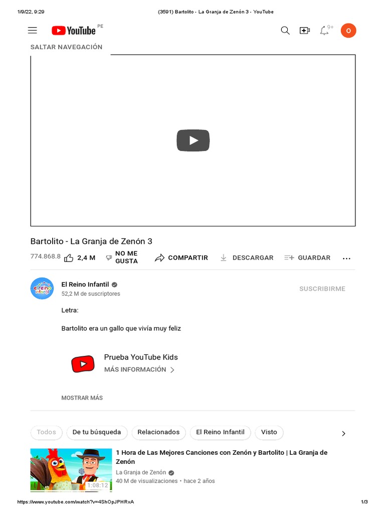 Video musical de la canción 'Bartolito' de la serie infantil 'La Granja de Zenón' | PDF