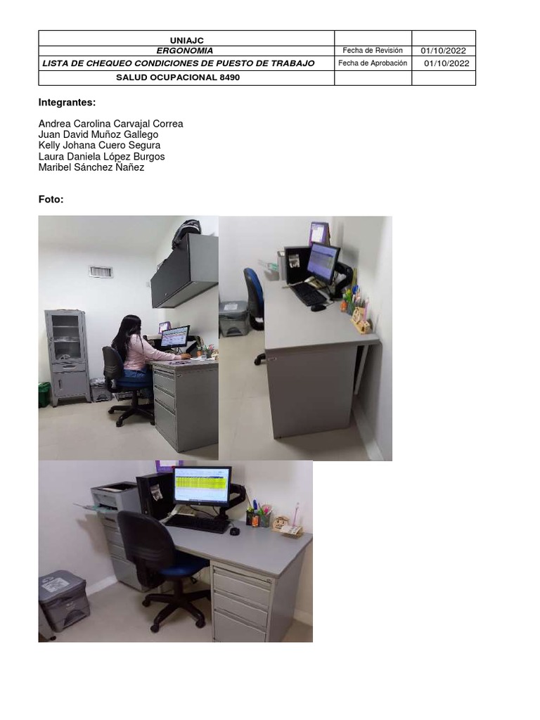 E2 Lista de Chequeo | PDF | Factores humanos y ergonomía