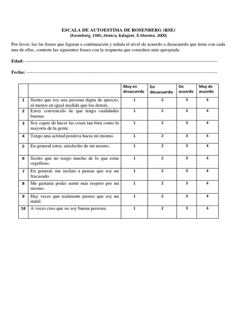 Test de Rosemberg & FF-SIL | PDF