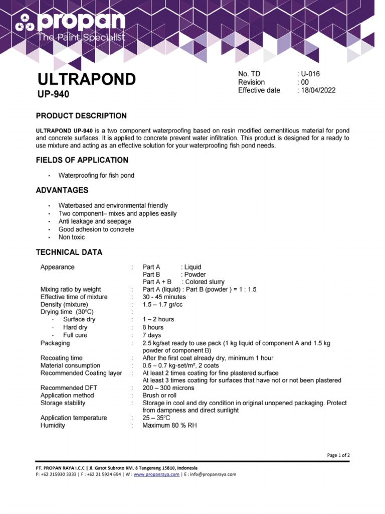 TD Ultrapond 940 | PDF