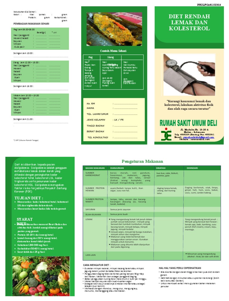 Leaflet Rendah Lemak Dan Kolesterol Pdf