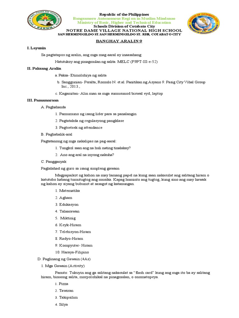 Lesson Plan 1ST | PDF