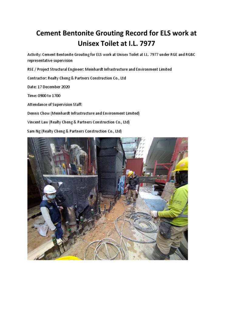 Grouting Record For ELS Work at 7977 | PDF | Finance & Money Management ...