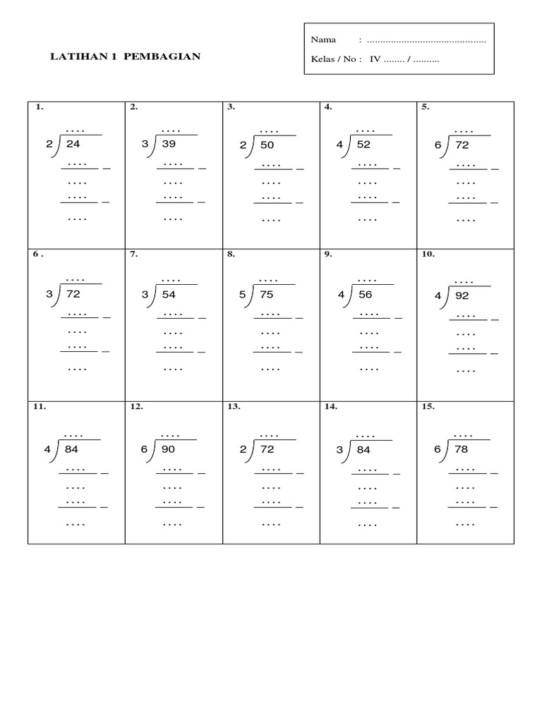 LATIHAN 1 Dan 2 PEMBAGIAN | PDF
