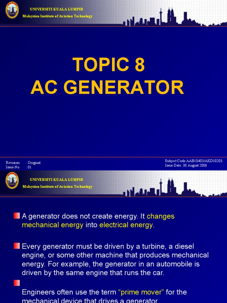 08 - AC Generators (64 Slides - 2 WK) | PDF | Electric Generator ...