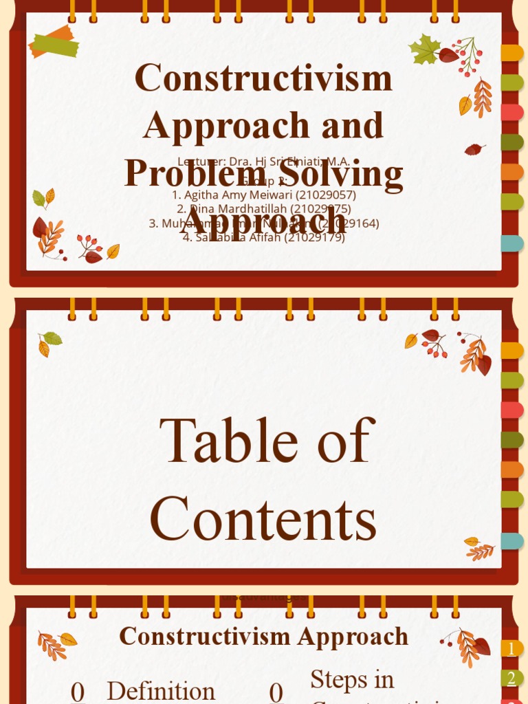 Group 2-Constructivist Approach and Problem Solving Approach | PDF | Constructivism (Philosophy ...