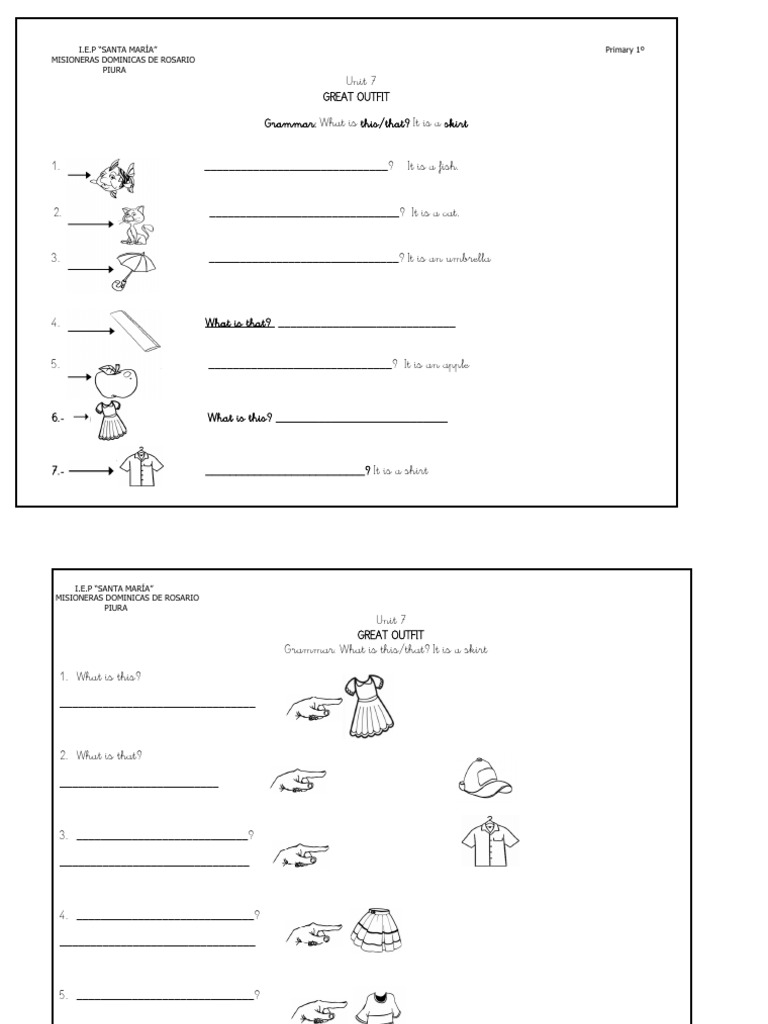 Fichas de Aprendizaje - Unit 7 - Great Outfit | PDF | Salud y bienestar