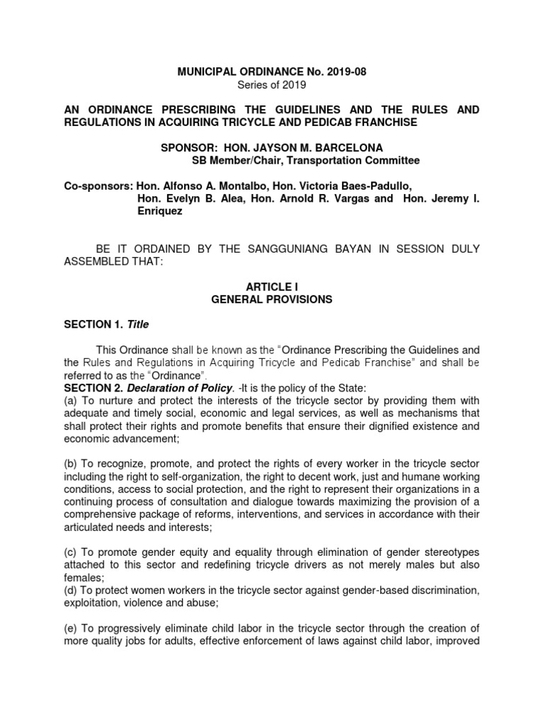 MUNICIPAL ORDINANCE No. 2019-08 | PDF