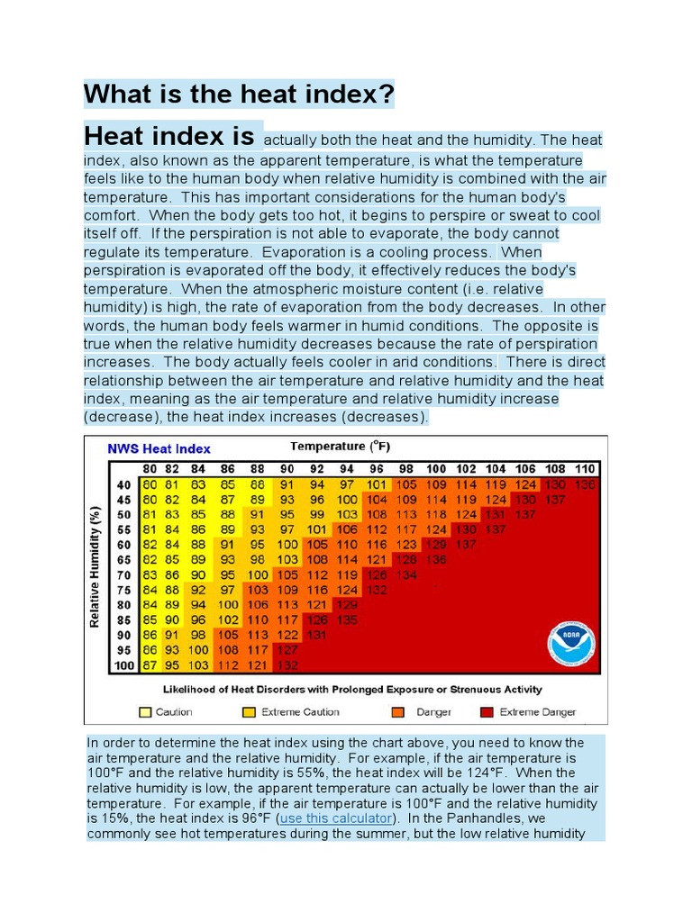 What Is The Heat Index | PDF