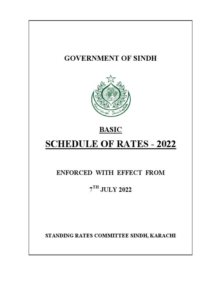 Schedule of Rates 2022 (Material) | PDF