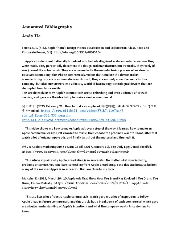 Annotated Bibliography | PDF | Apple Inc. | Communication