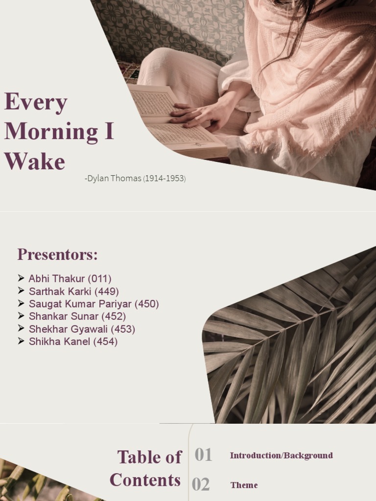 Every Morning I Wake | PDF | Poetry | Prayer